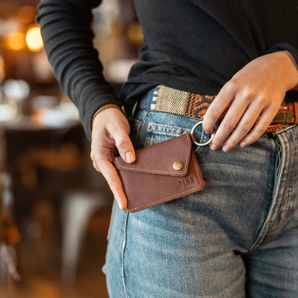 The Amelia Personalized Leather Keychain Wallet and Coin Purse - Holtz Co.
