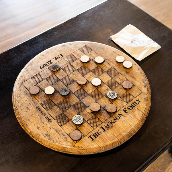Personalized Tennessee Whiskey Barrel Checkerboard Game Table Set ...